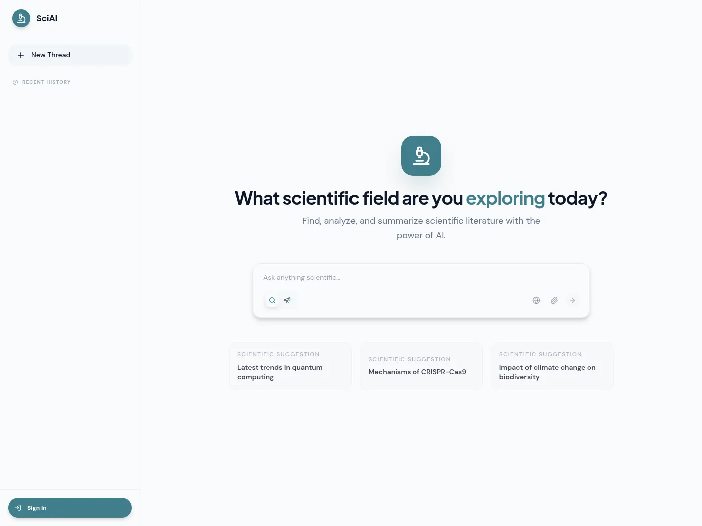 SciAI Research App