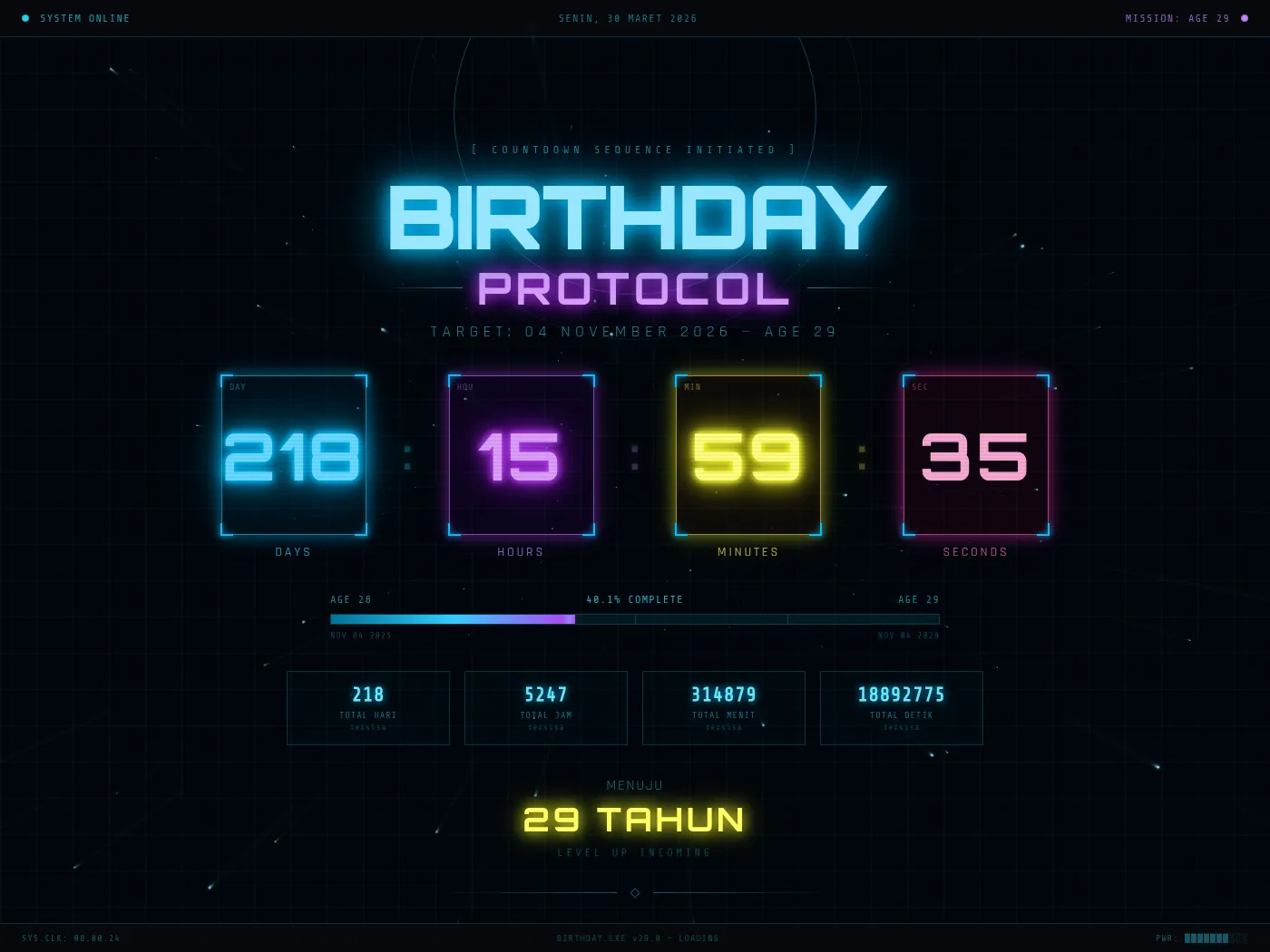 Birthday Countdown Sci-Fi