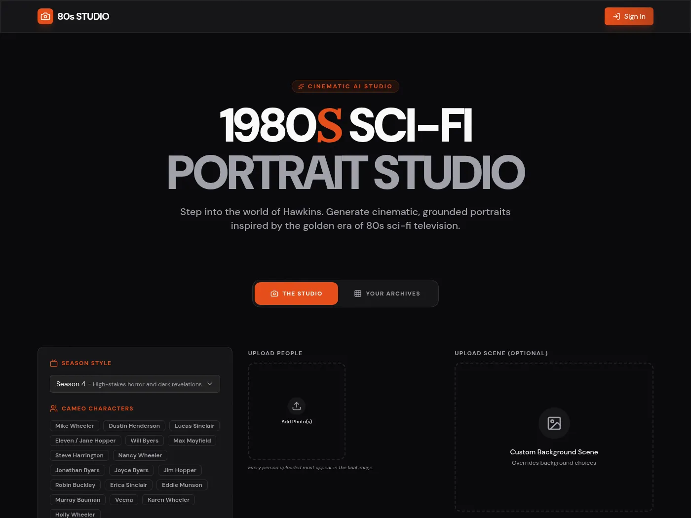 1980s Sci-Fi Portrait Studio
