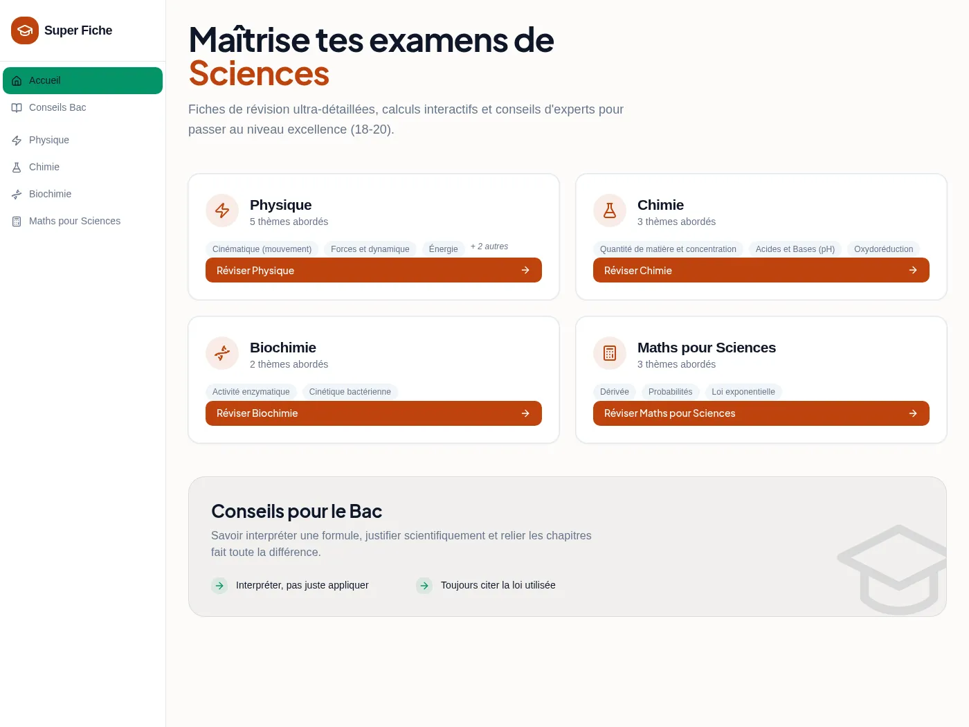 Super Fiche Sciences