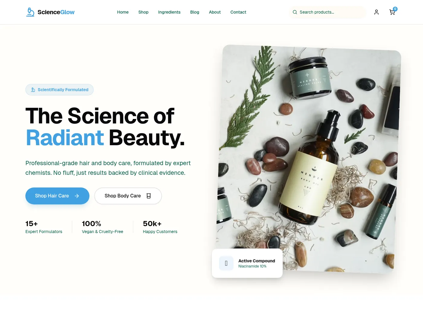 ScienceGlow Ecommerce Site