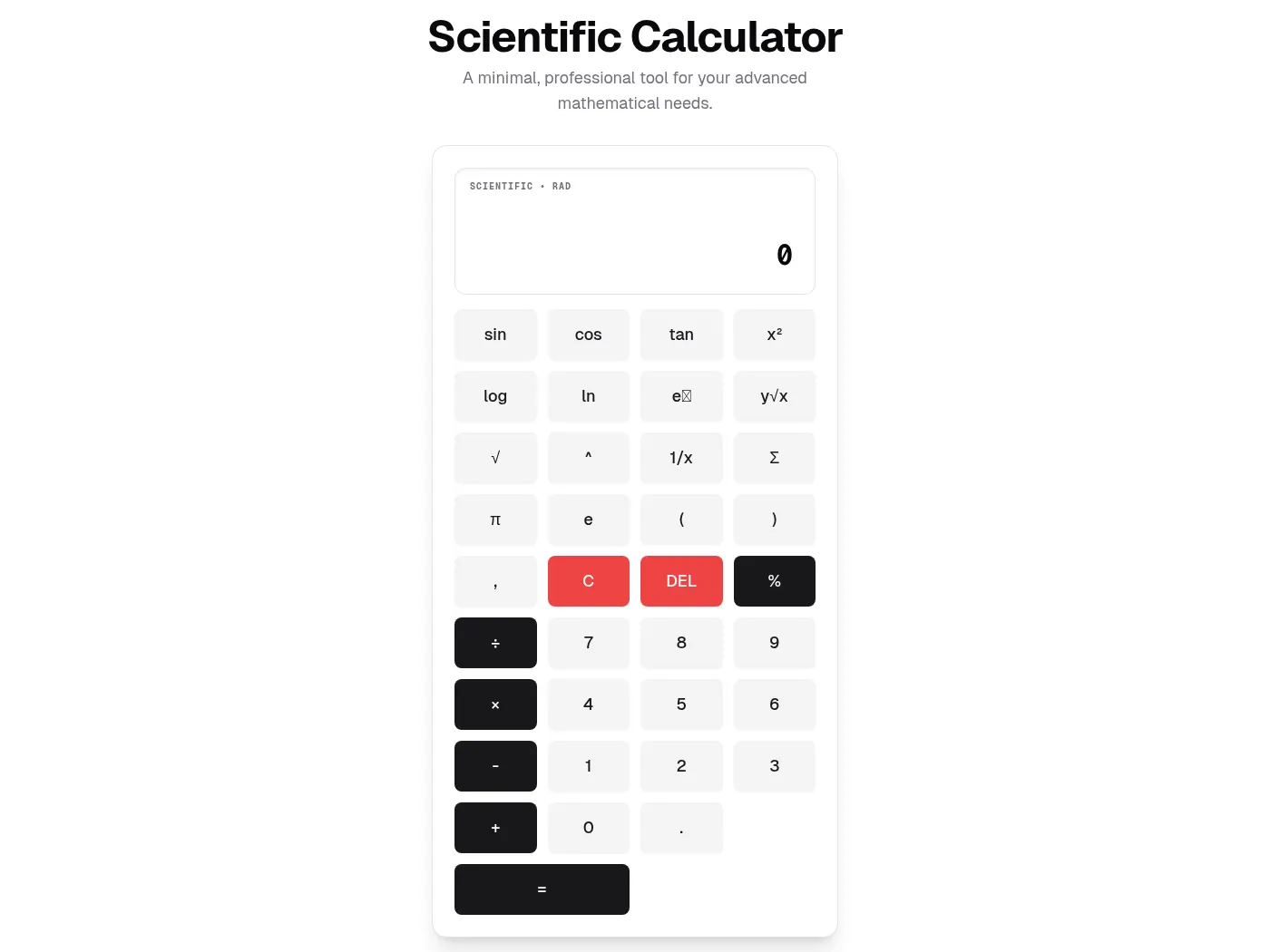 Simple Scientific Calculator