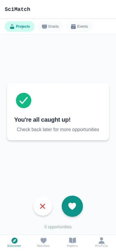 SciMatch Collaborator App
