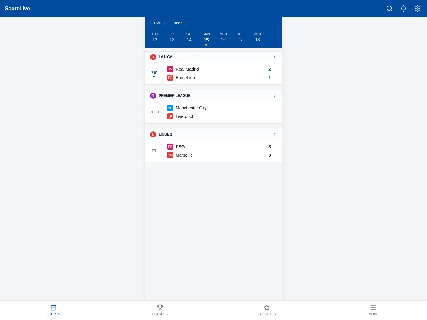ScoreLive Football App