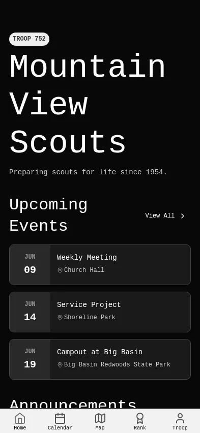 ScoutTroop Organizer