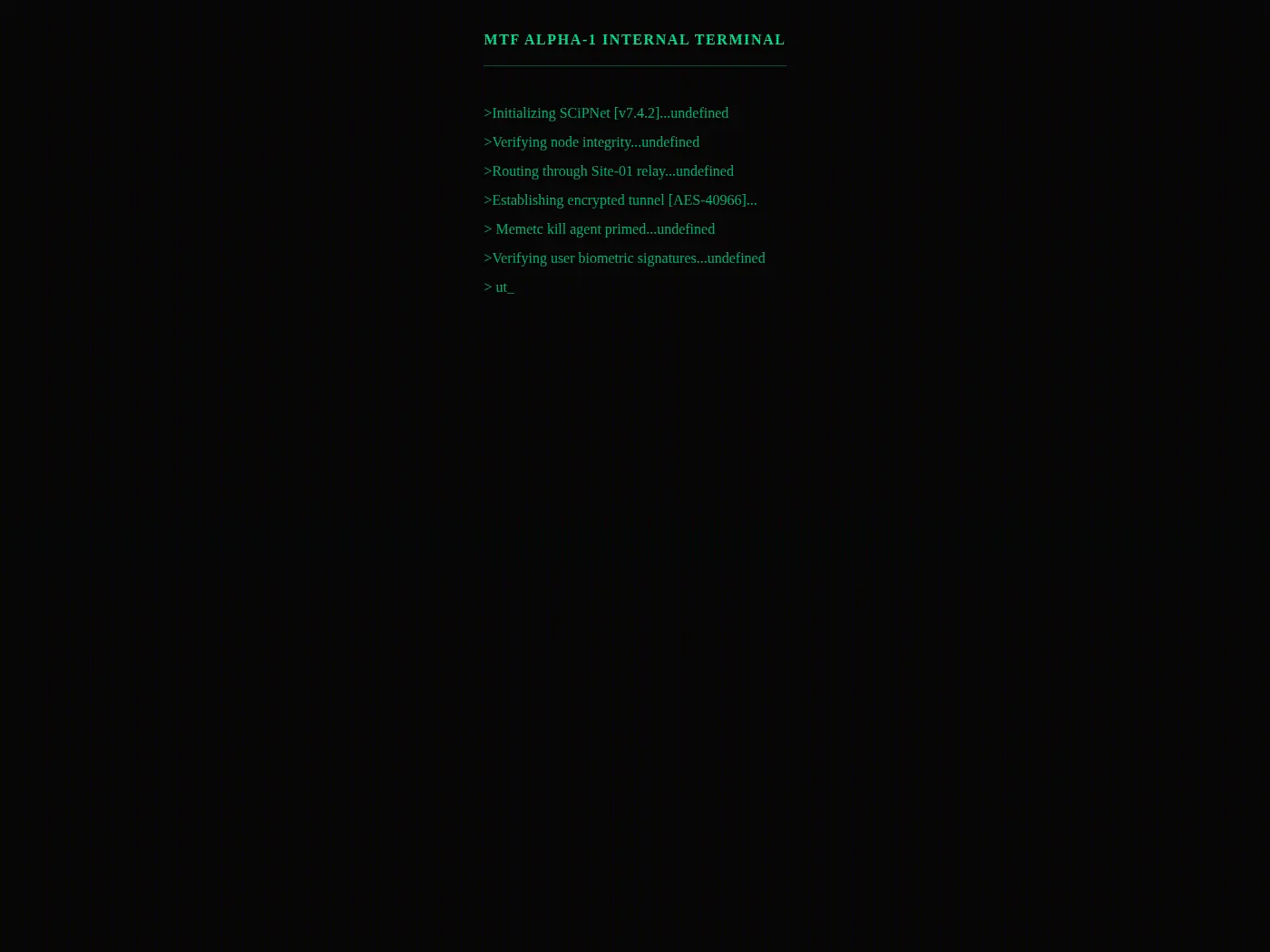SCP Alpha-1 Internal Terminal