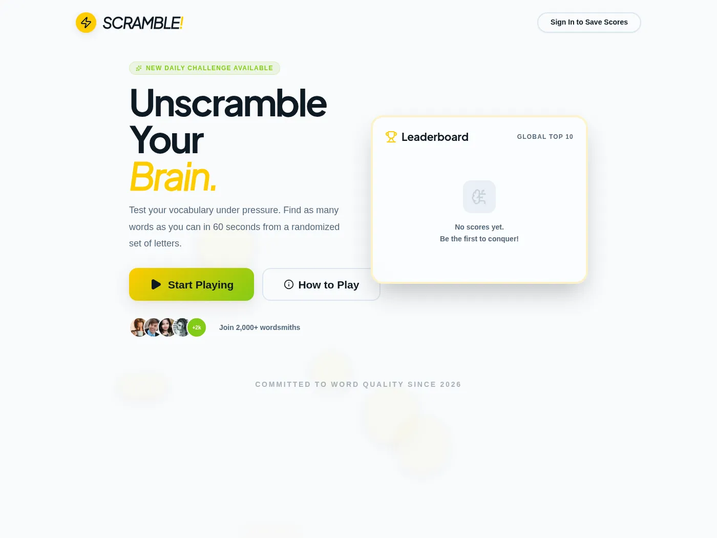 Scramble Word Game
