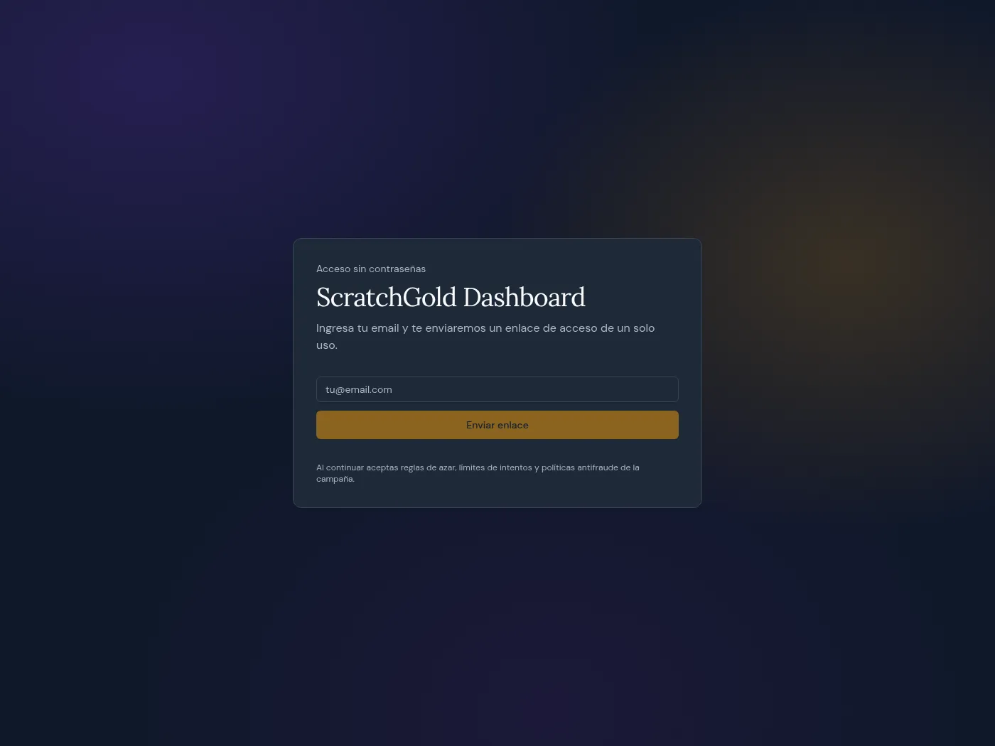 ScratchGold Dashboard