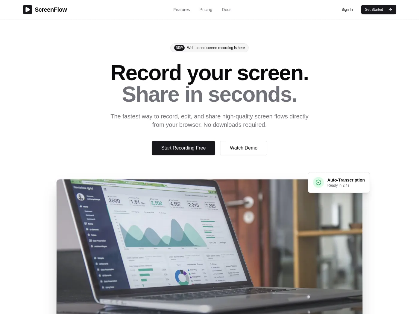 Screenflow Web App