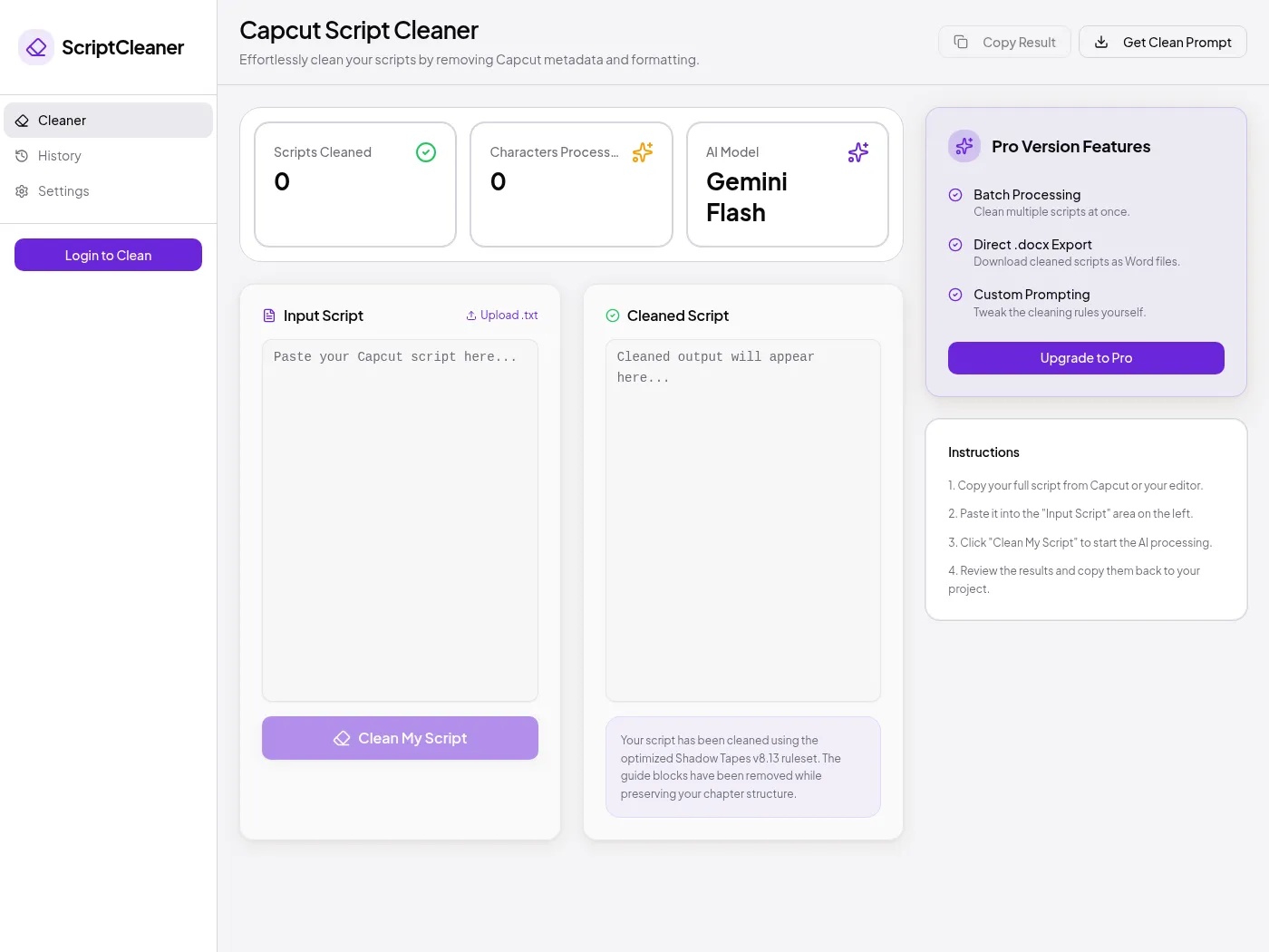 Capcut Script Cleaner