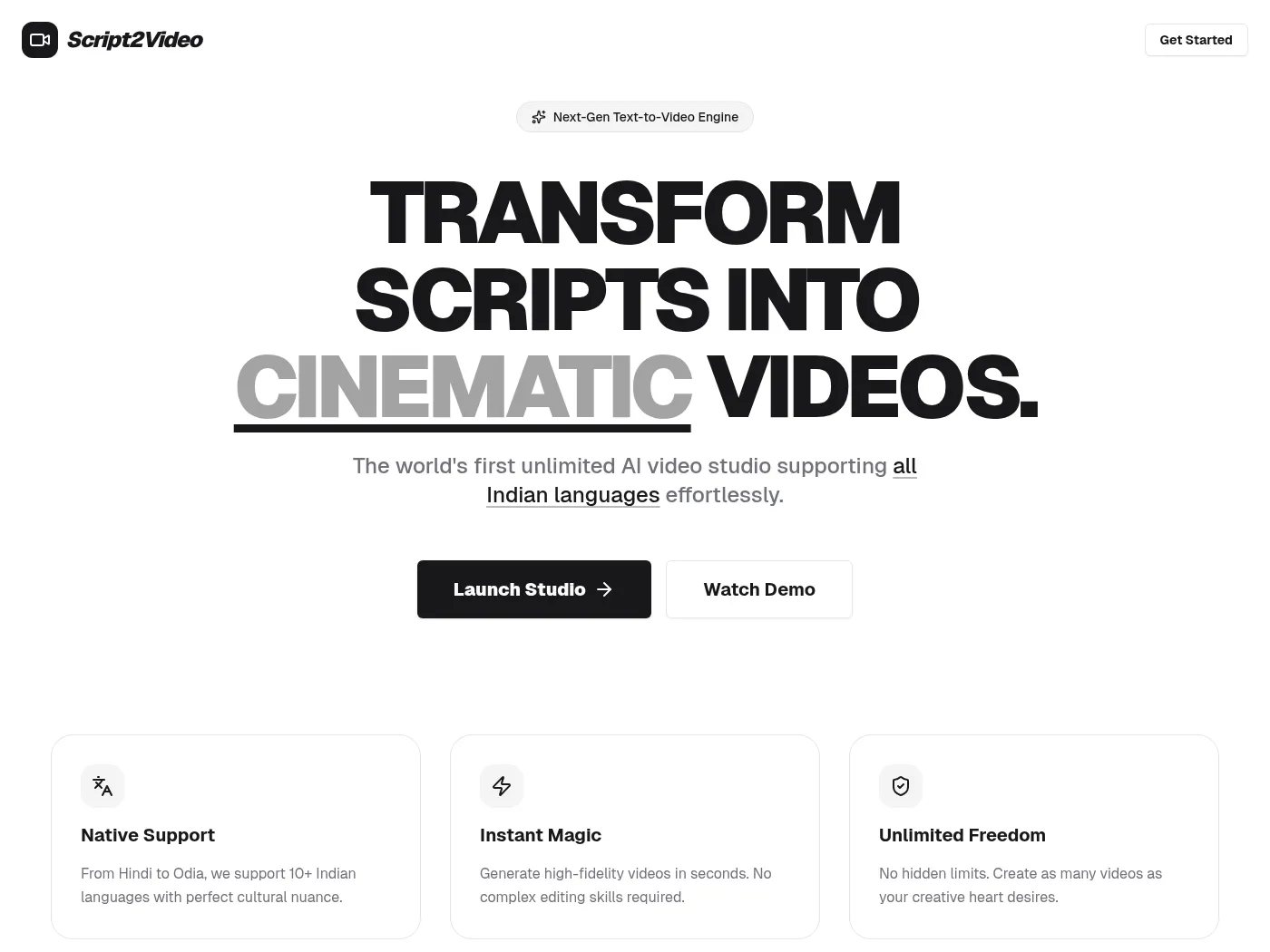 Script2Video AI Studio