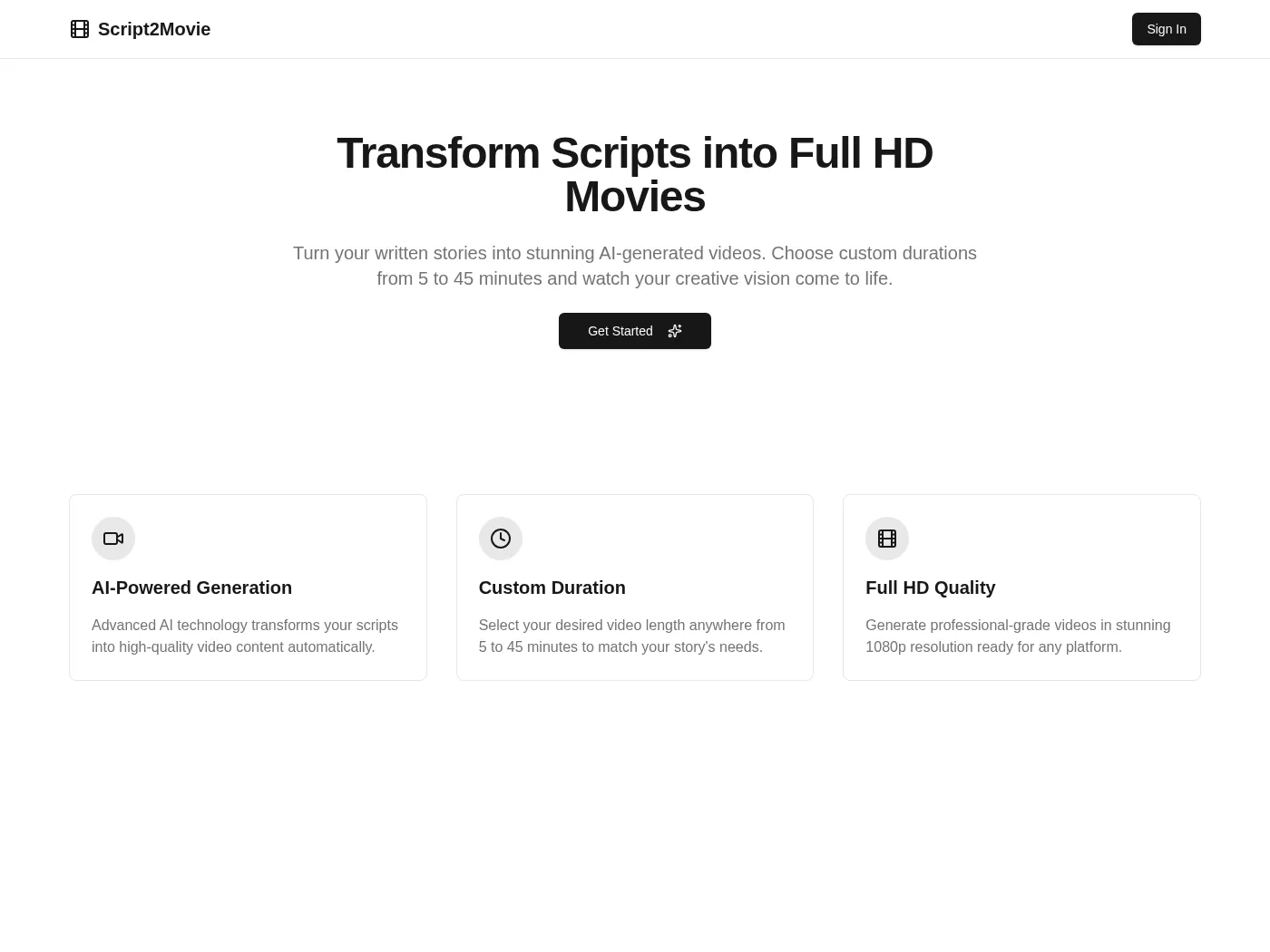 Script2Movie Generator