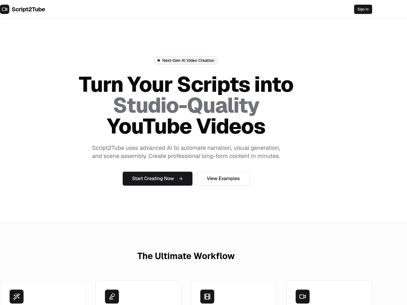 Script2Tube AI Studio