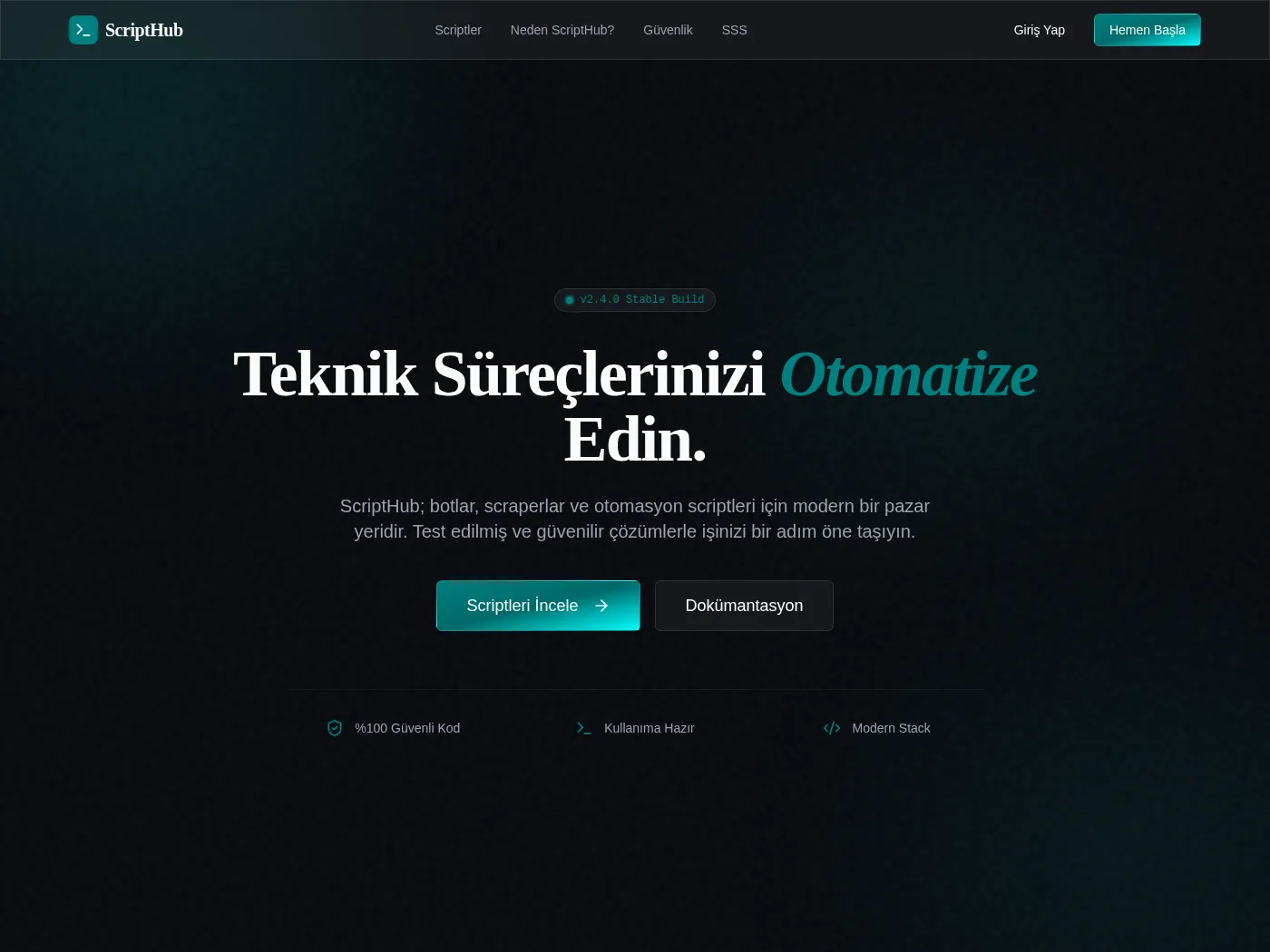 ScriptHub Landing Page