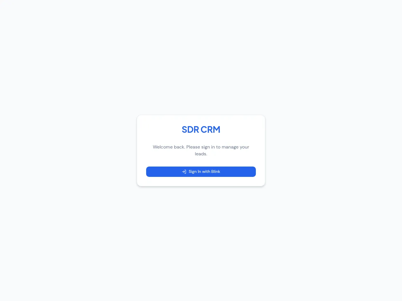 SDR-Driven CRM