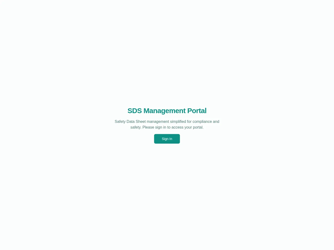 SDS Management Portal