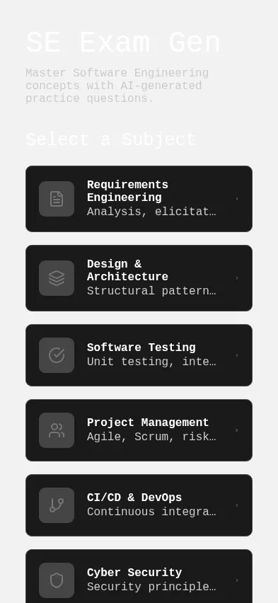 SE Exit Exam Generator