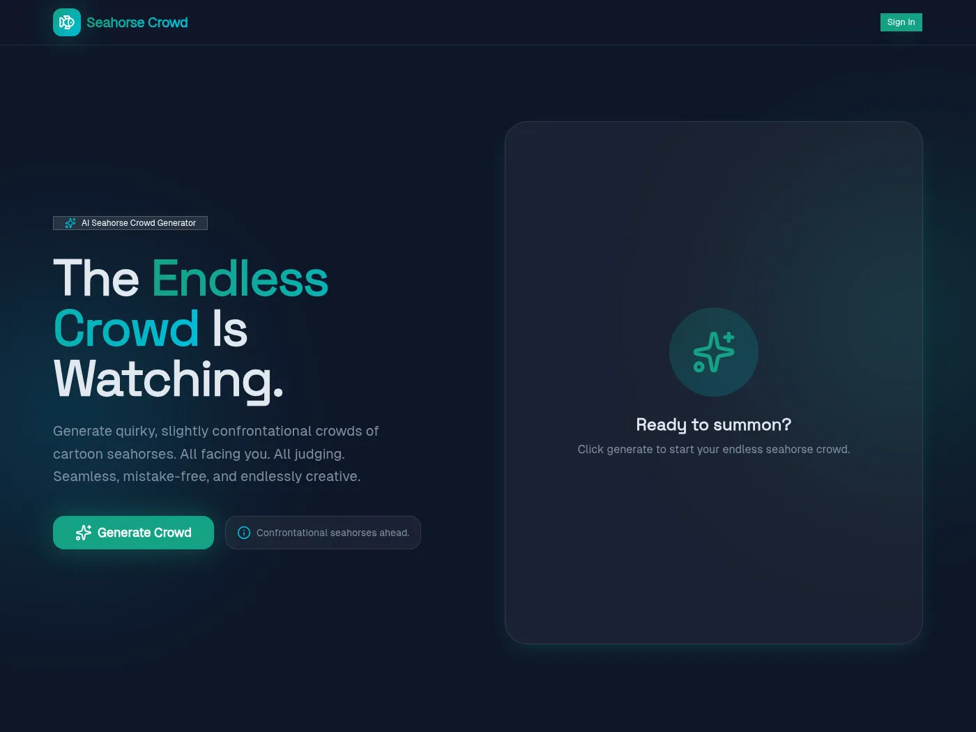 Cartoon Seahorse Crowd
