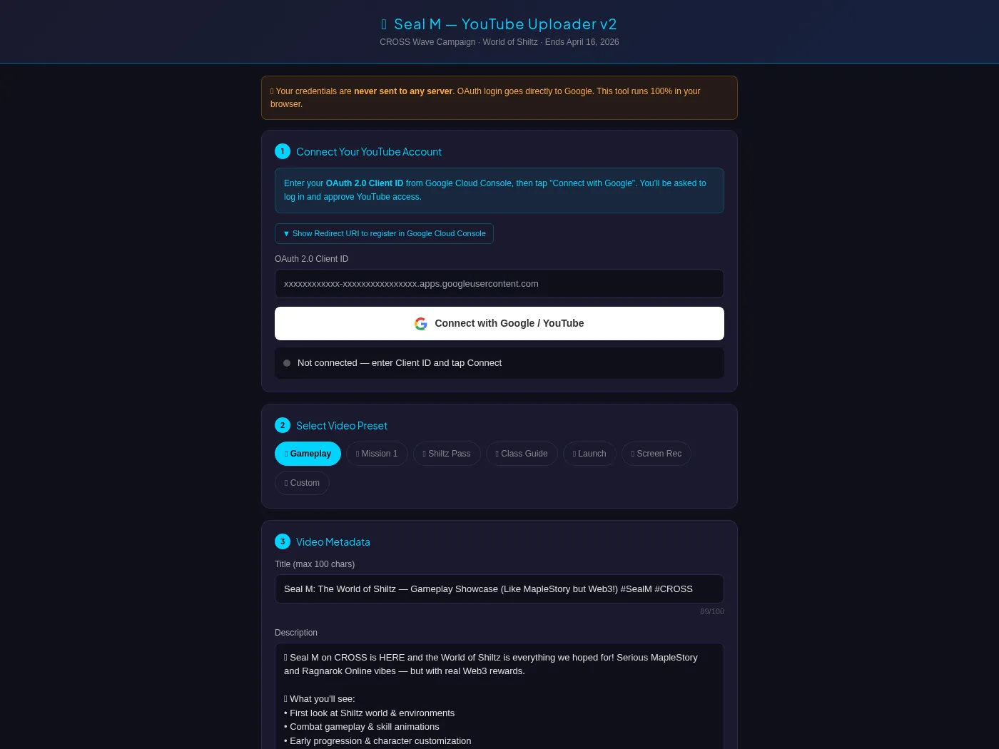 Seal M Uploader Web