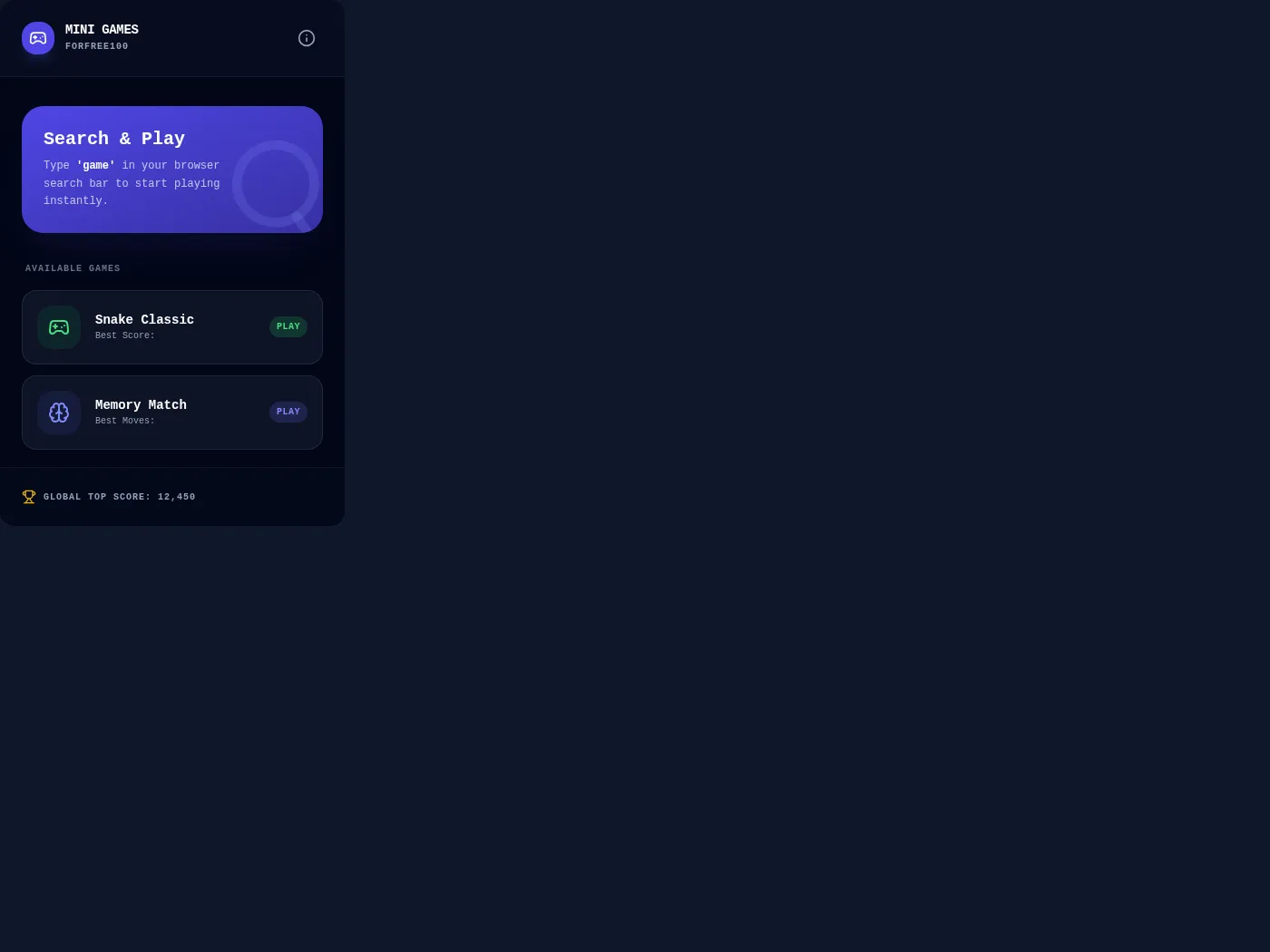 SearchBar Mini Games