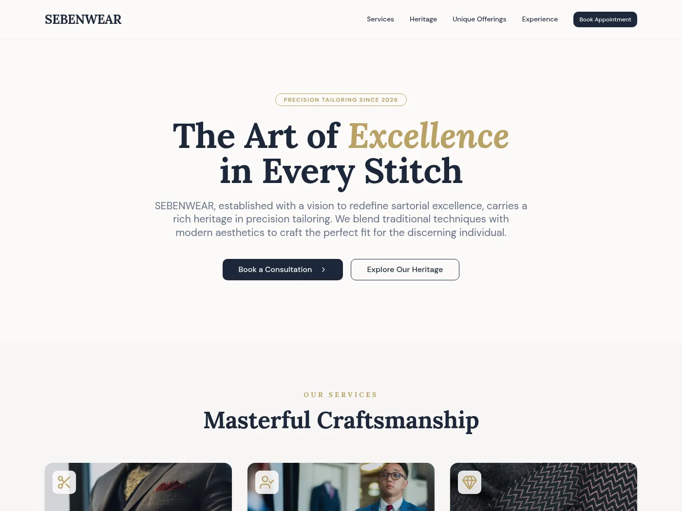 SEBENWEAR Tailor Experience