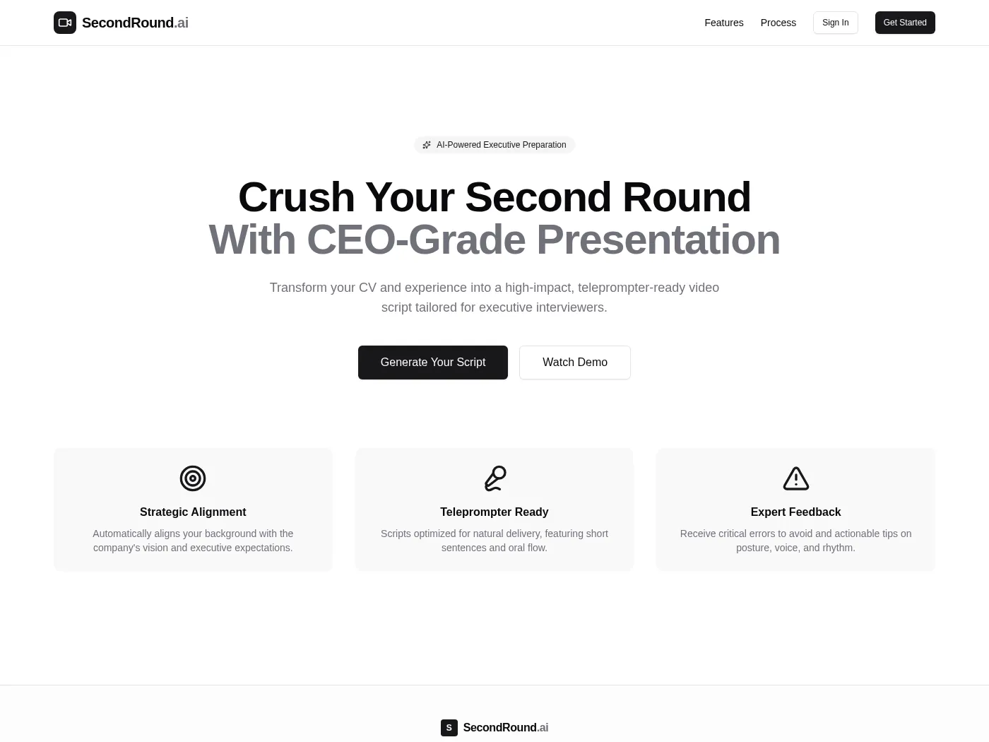 SecondRound Video Script AI
