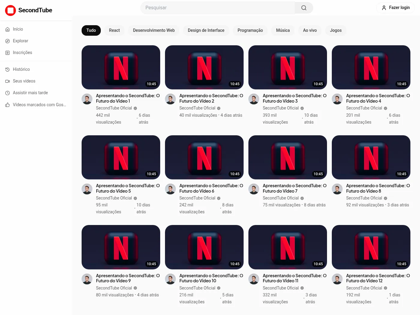 SecondTube Video Platform