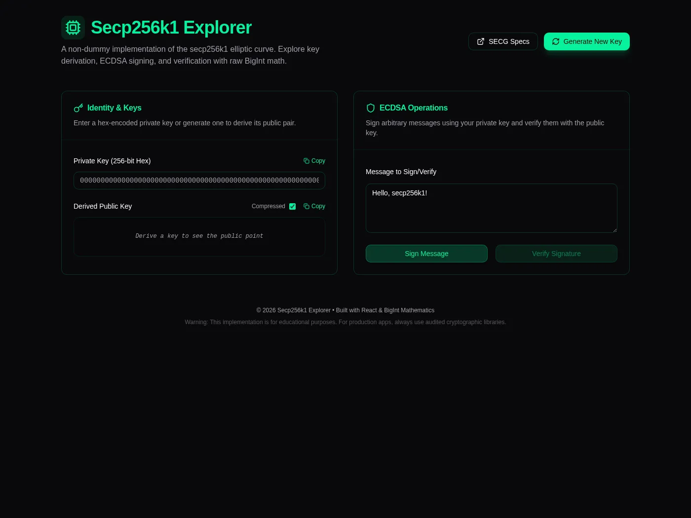Secp256k1 Full Implementation