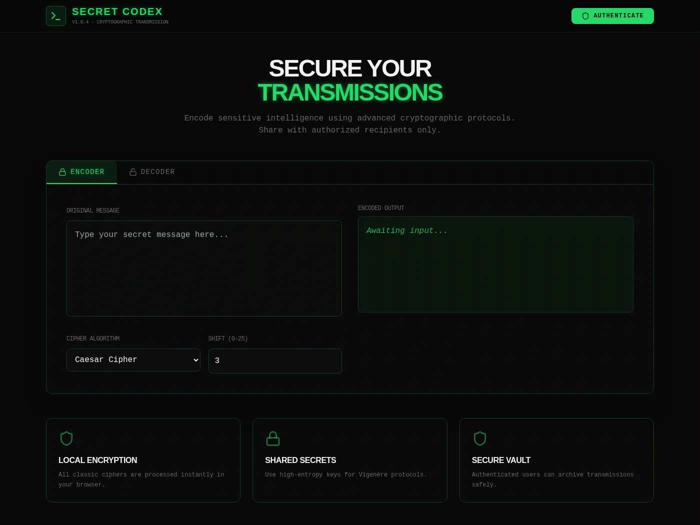 Secret Codex Generator