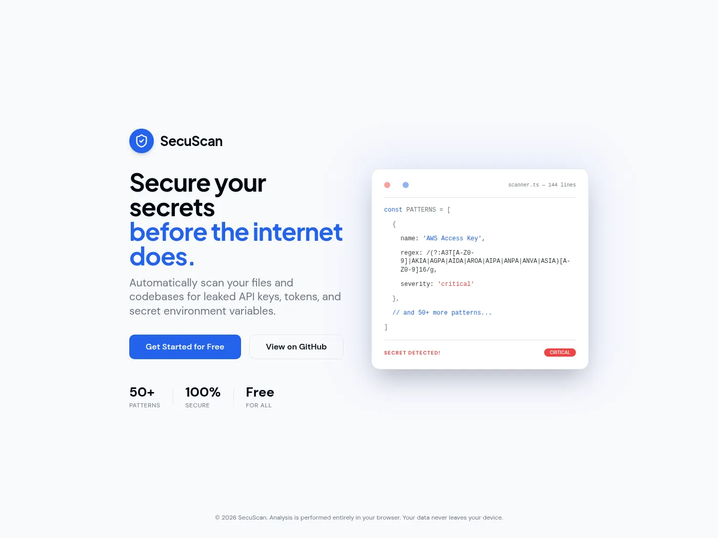 SecuScan Secrets Finder