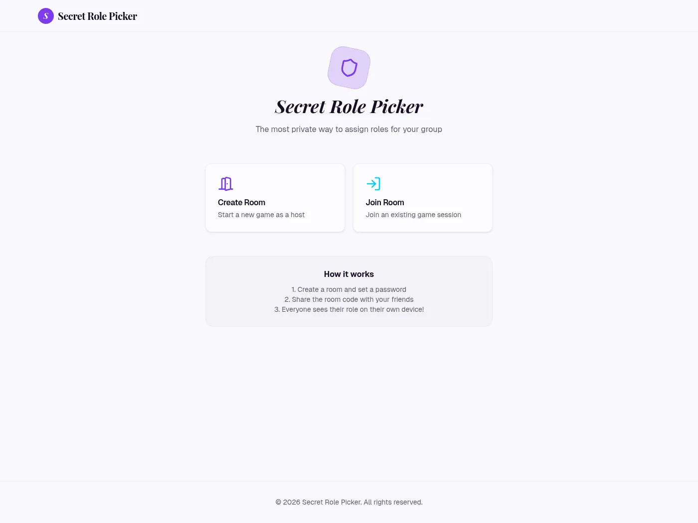 Secret Role Picker