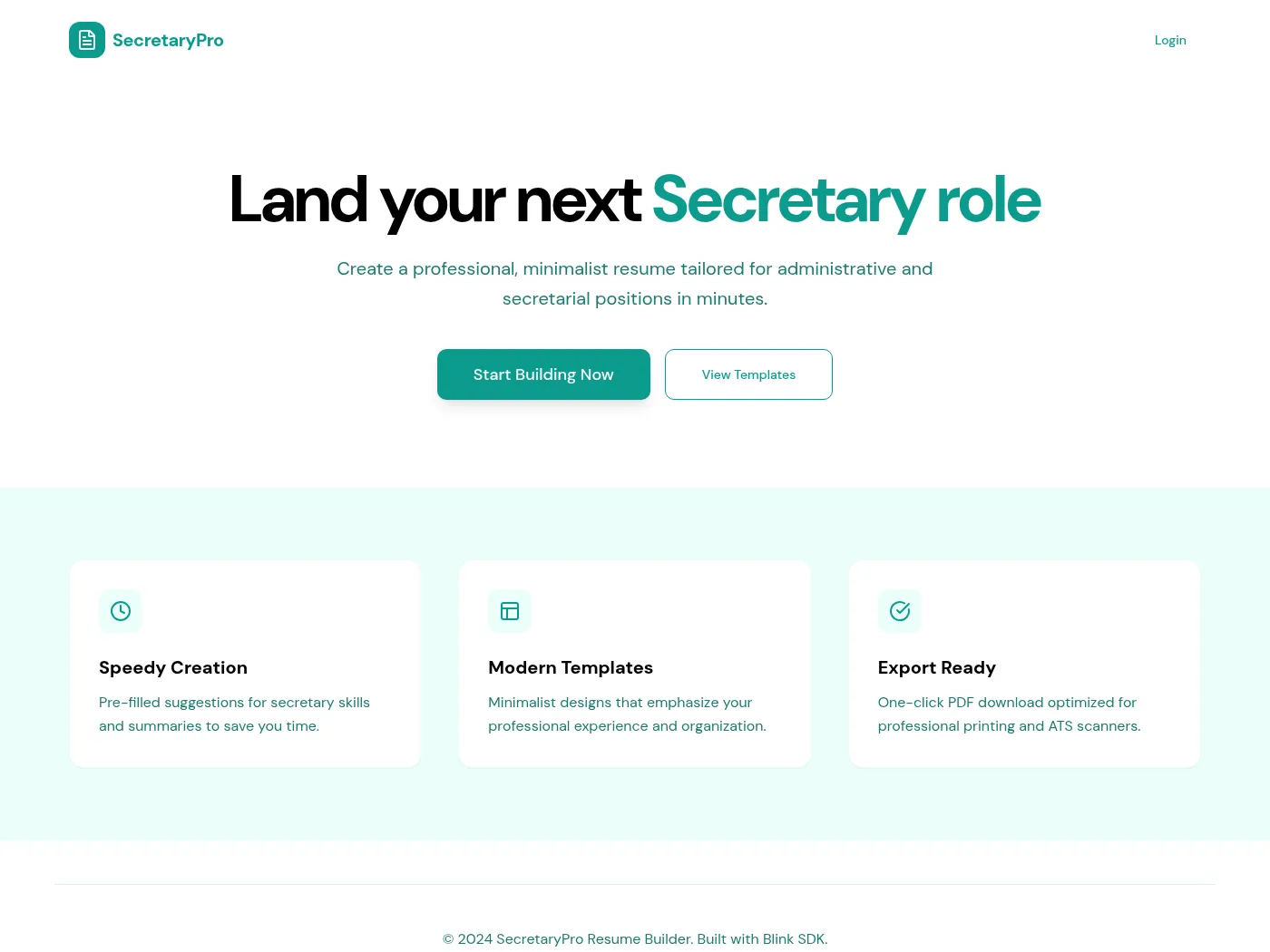 Secretary Resume Builder