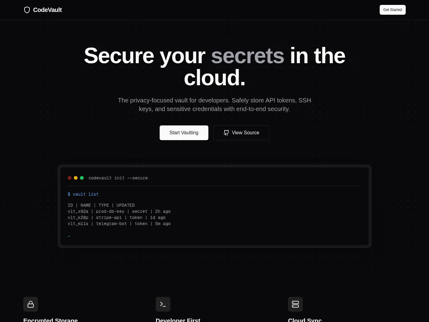 Secure Code Vault