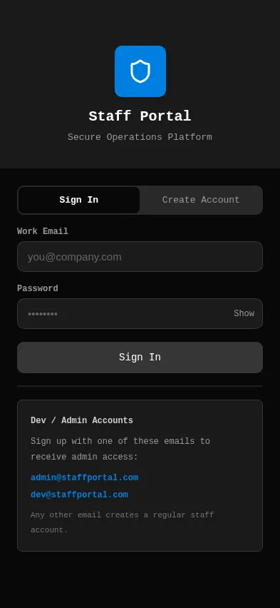 Secure Staff Portal