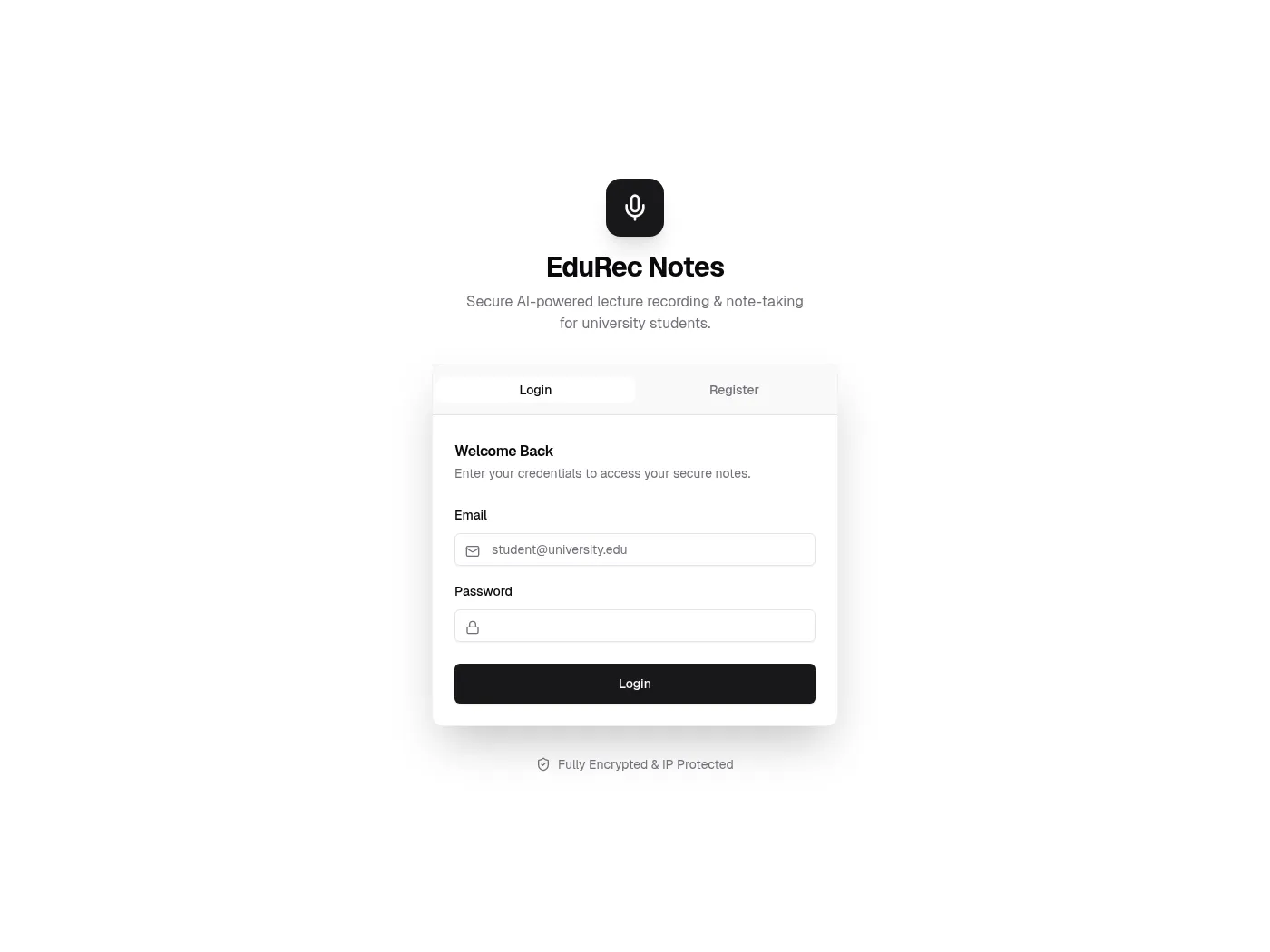 EduRec Notes Platform