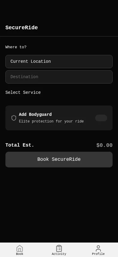 SecureRide Taxi App