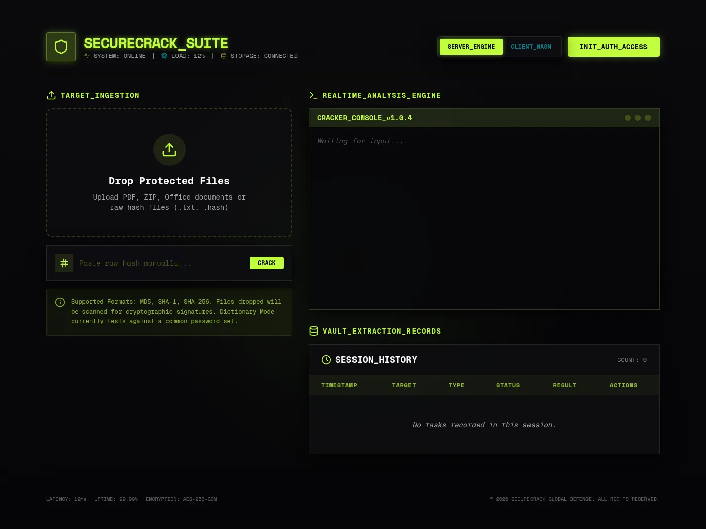 SecureCrack Web Suite