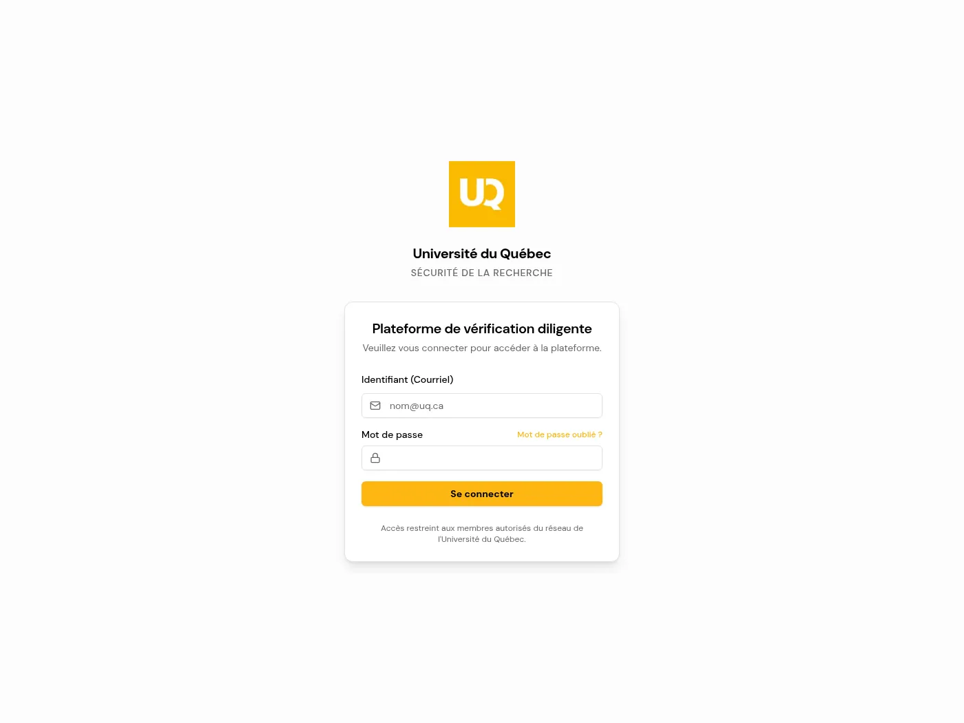 Sécurité Recherche UQ