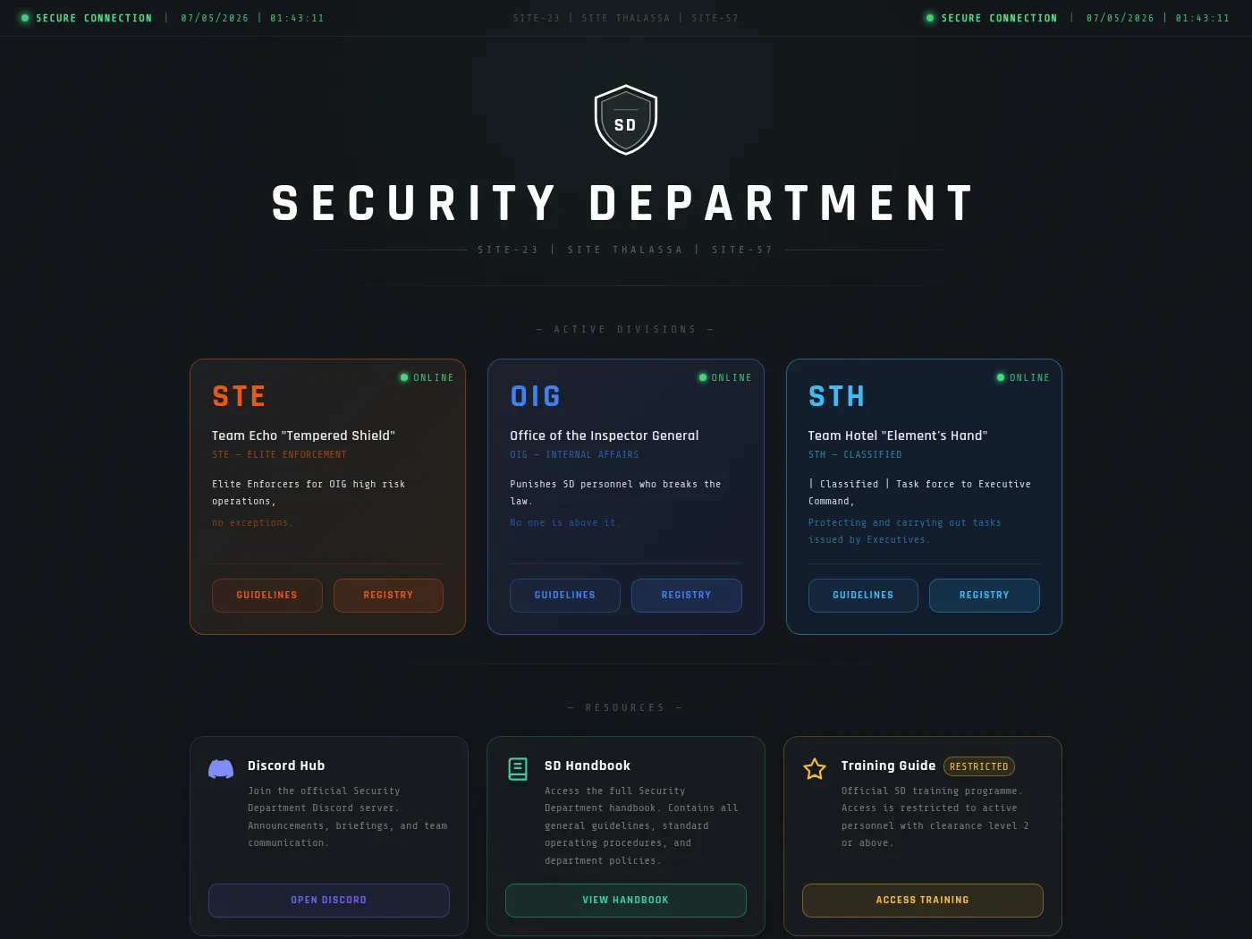 Security Department Portal