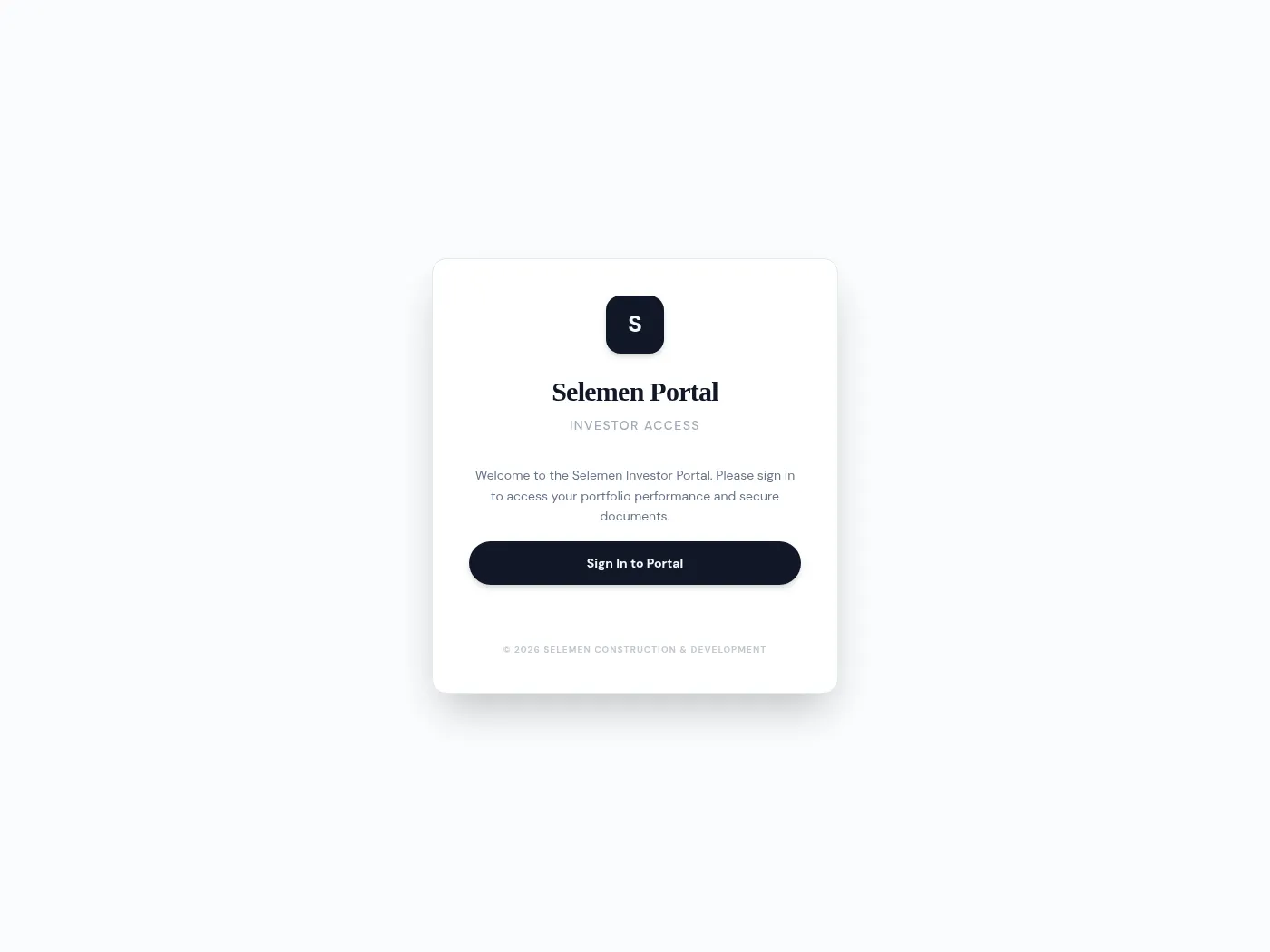 Selemen Investor Portal