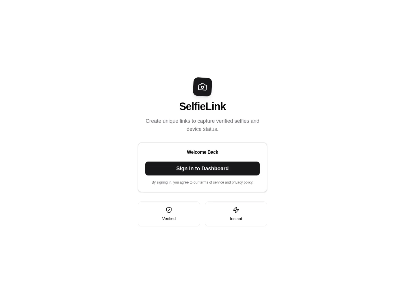 Instant Selfie Link App