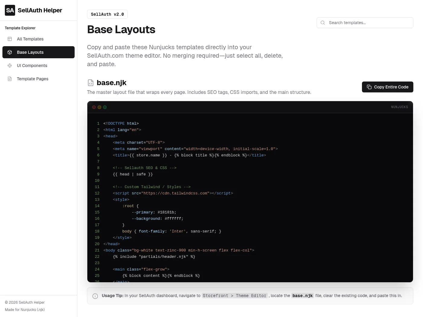 SellerAuth Website Helper