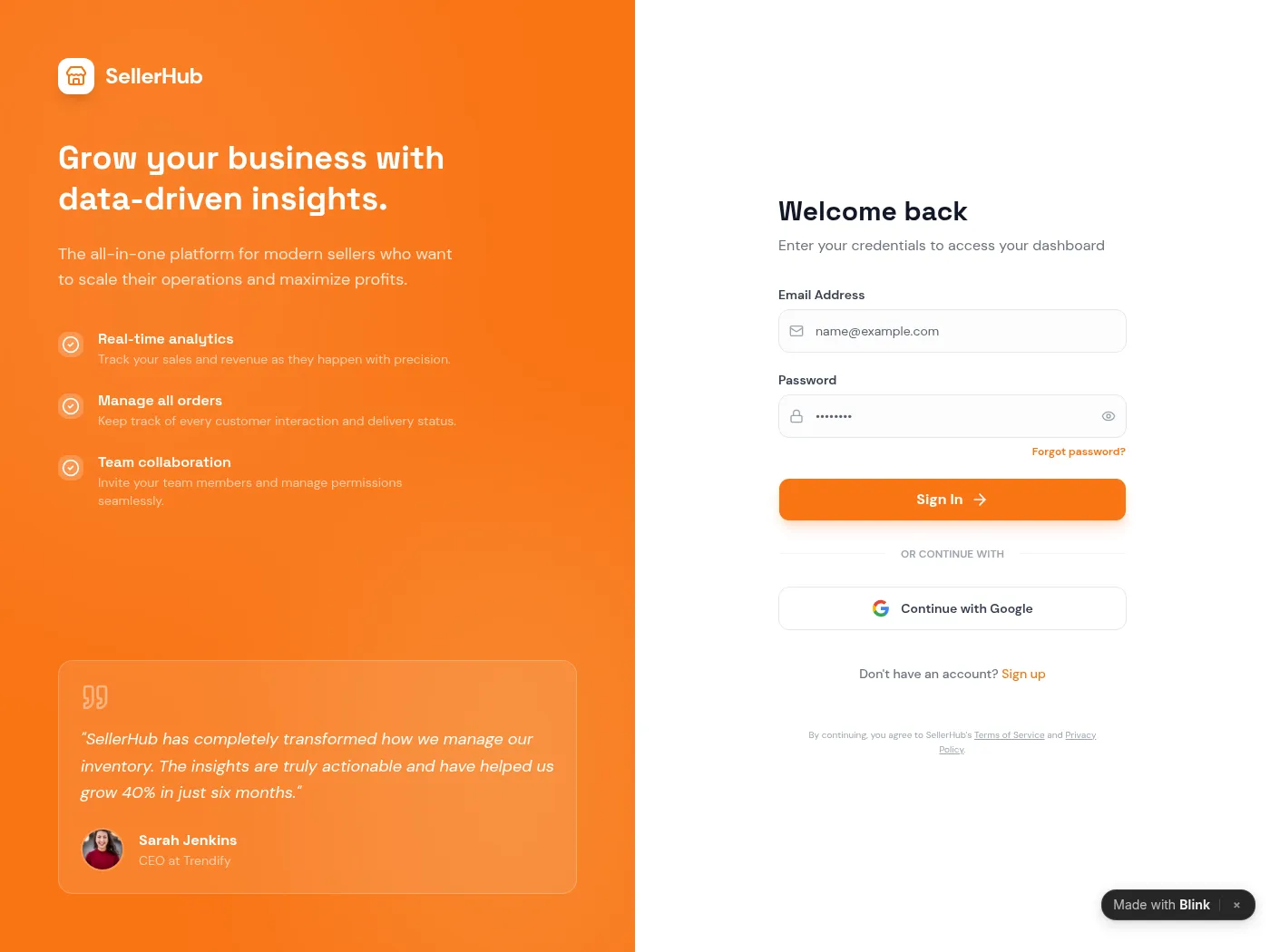 Sellers Dashboard Lite