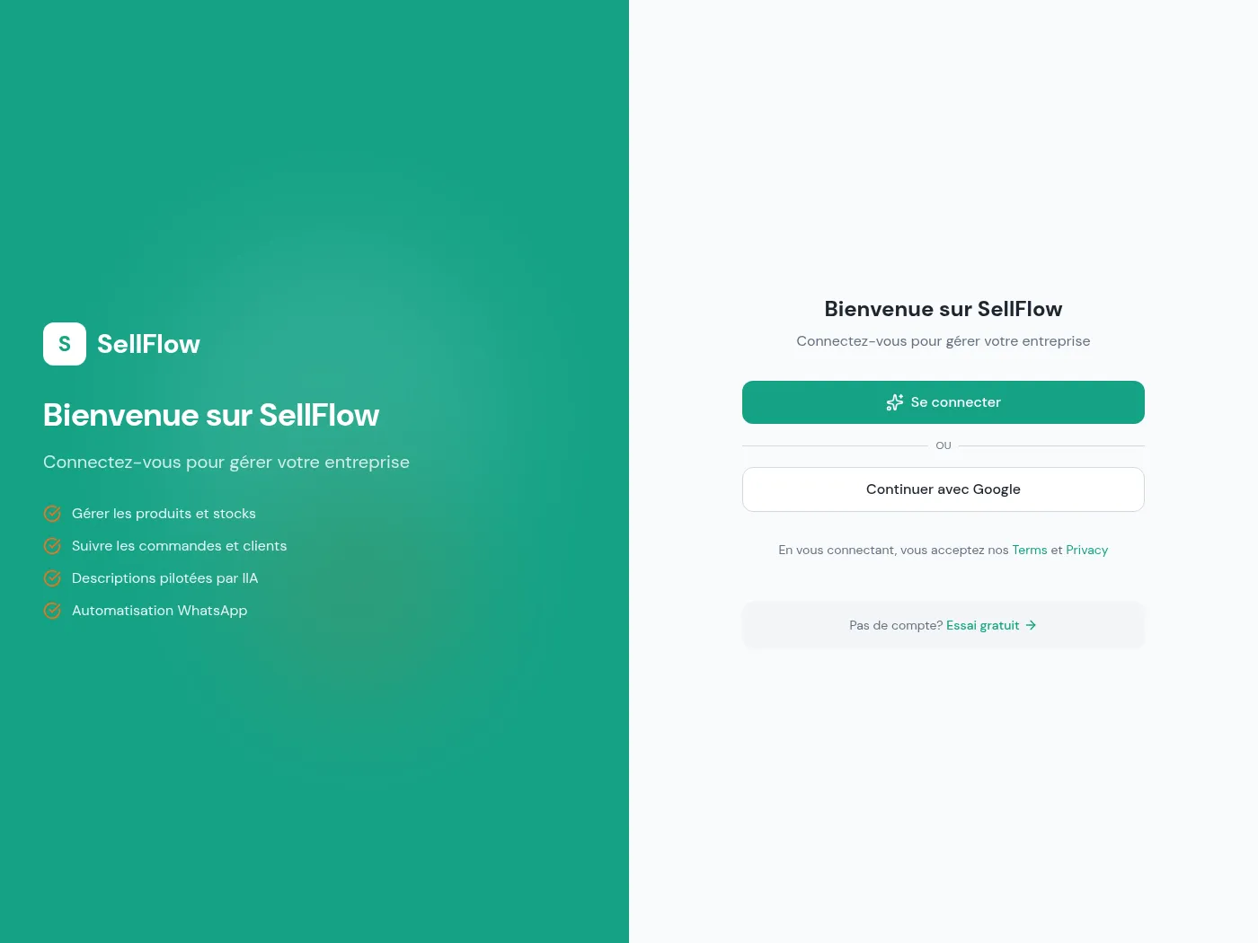 SellFlow SaaS Platform