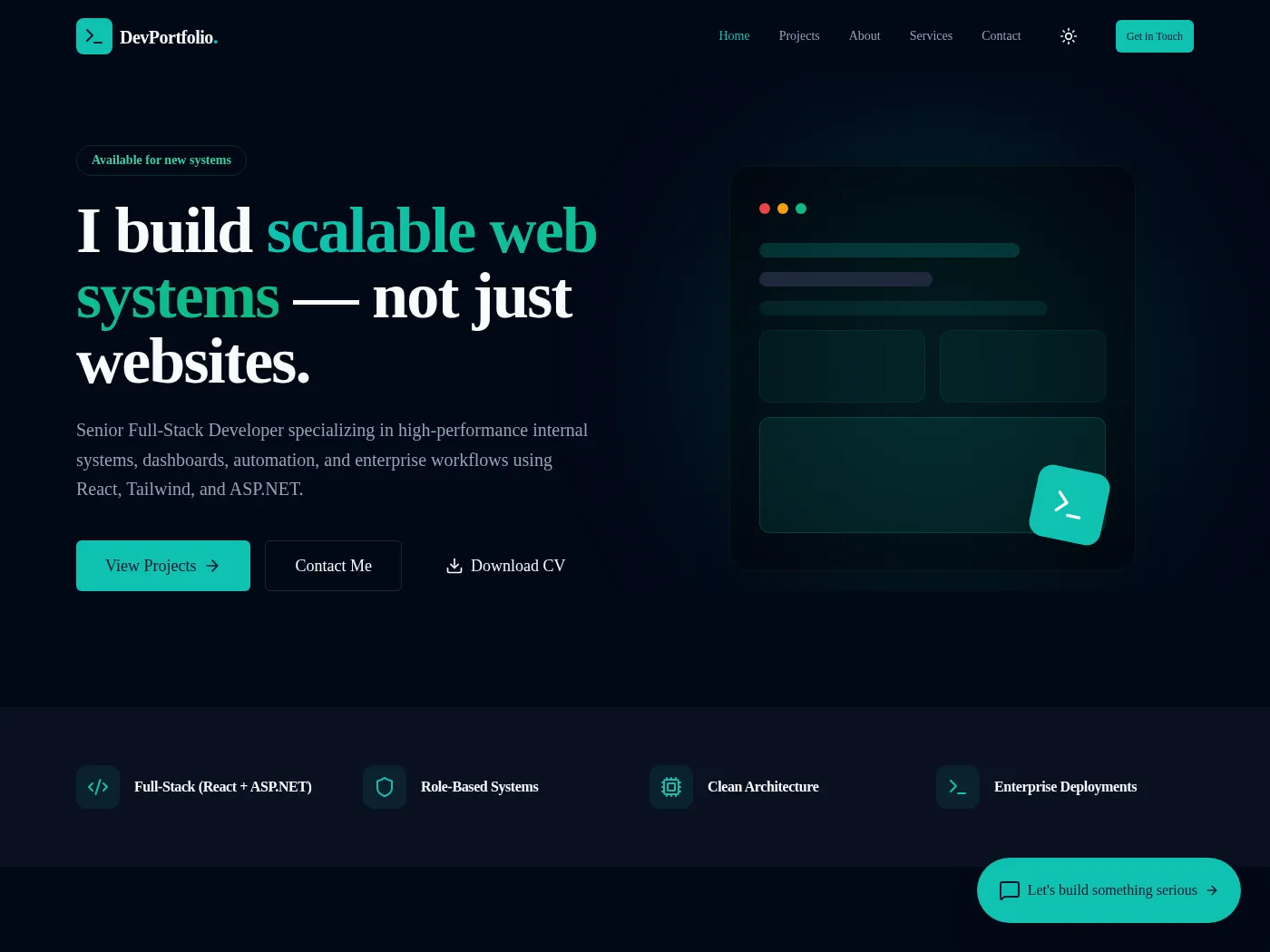Senior Dev Portfolio Pro