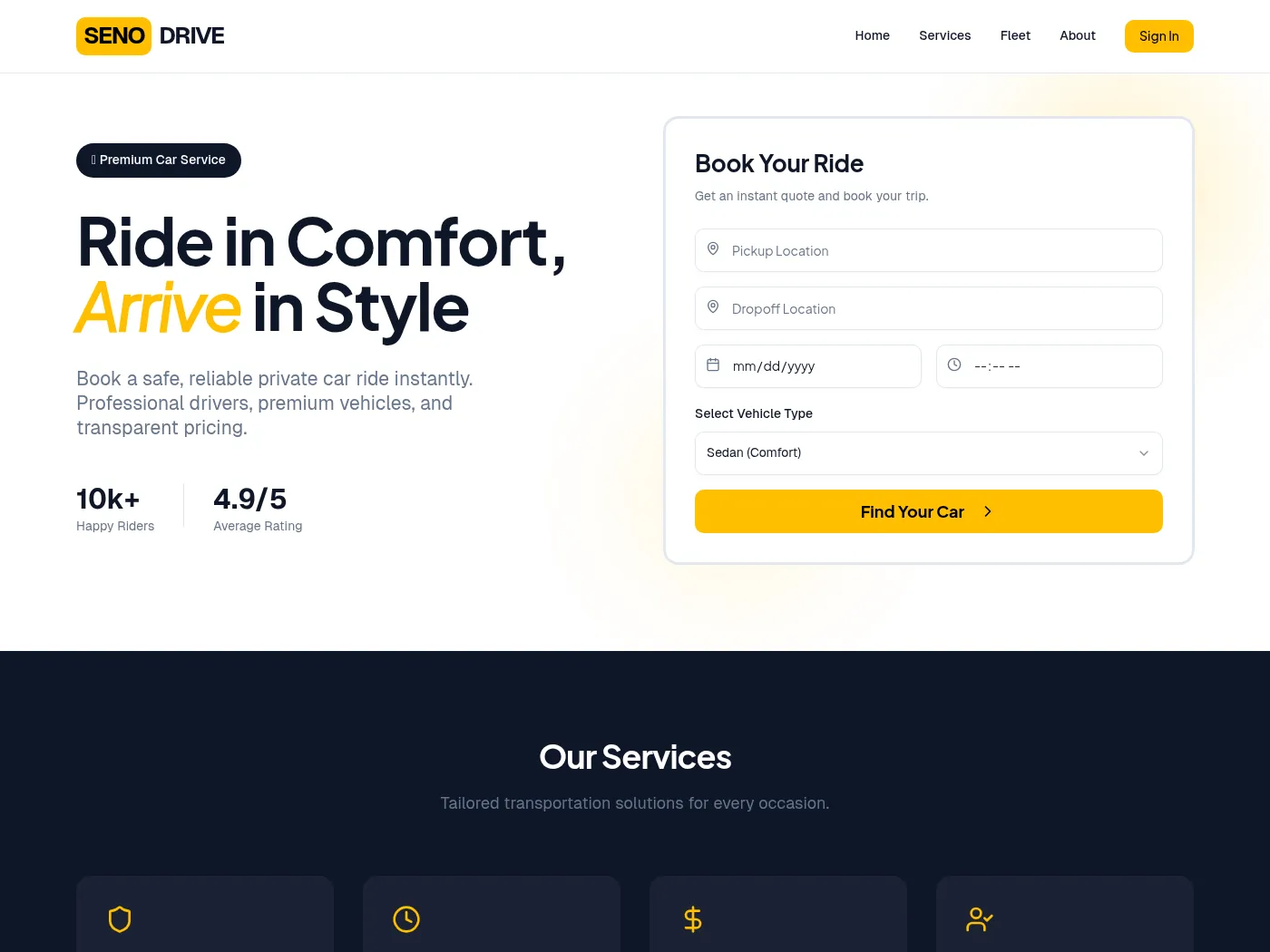 Senodrive Booking Portal