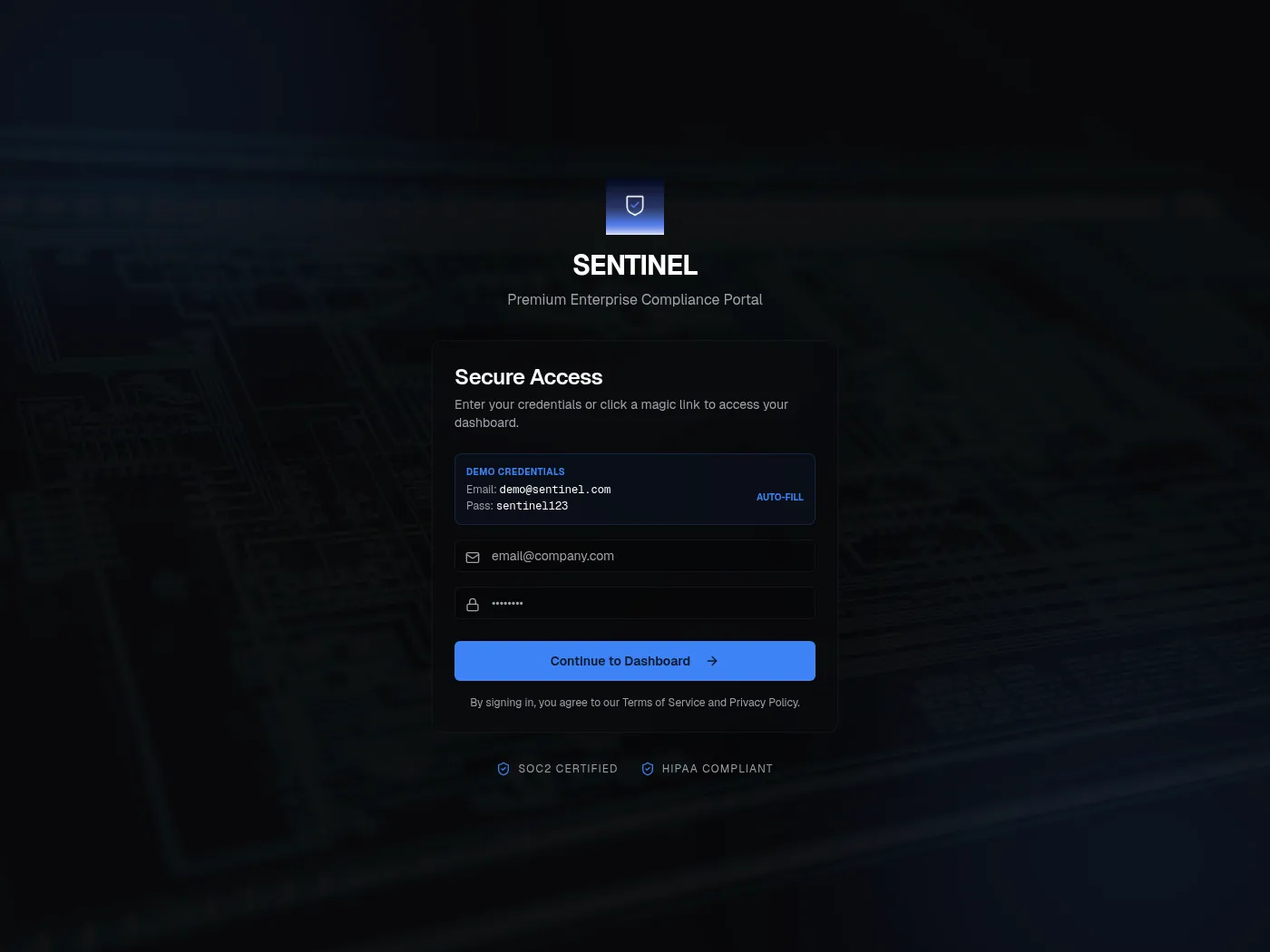 Sentinel Compliance Portal