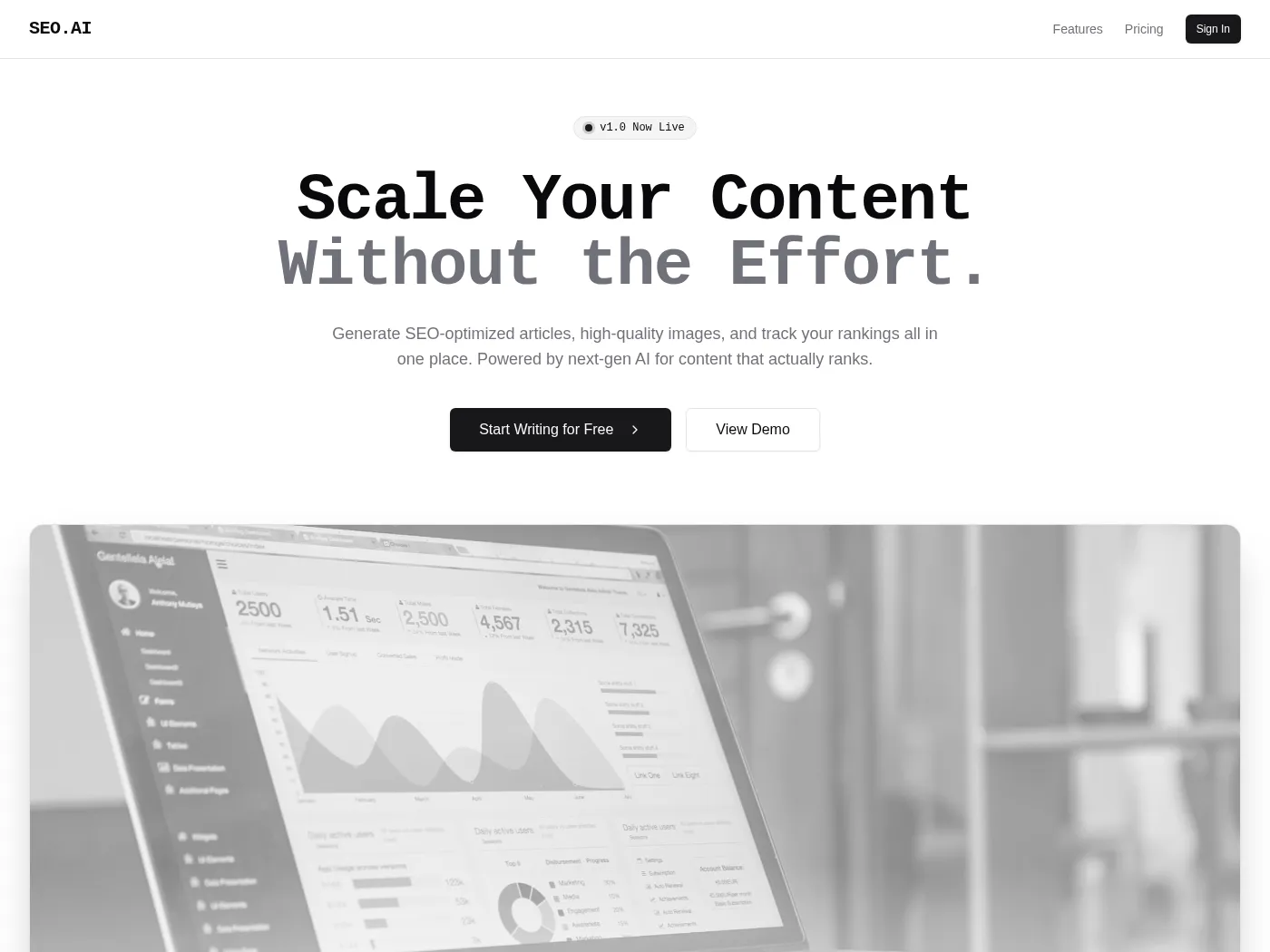 SEO AI Writer SaaS