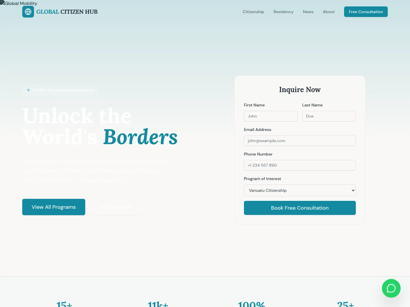 Global Citizen Hub Clone