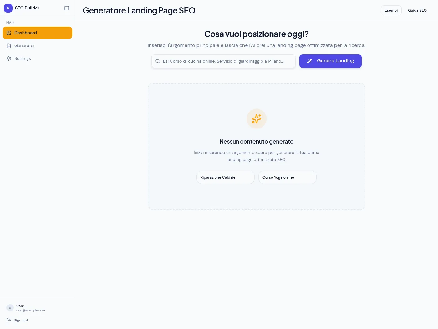 SEO Landing Generator